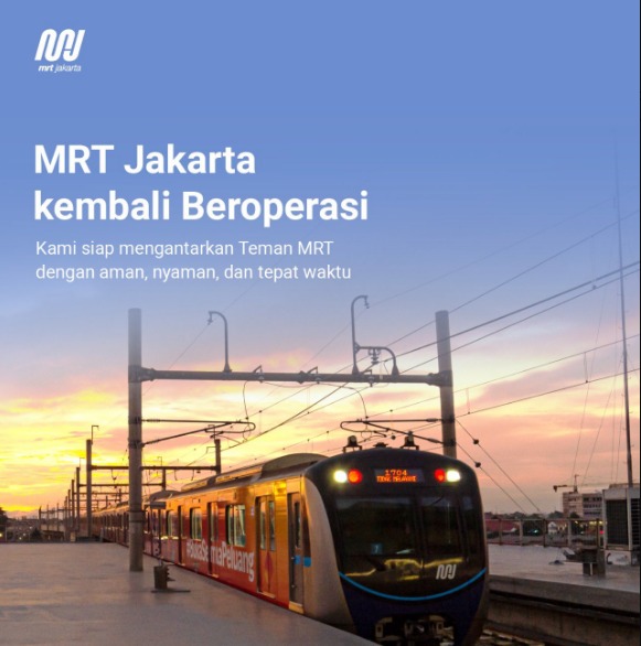 Sempat Diberhentikan, MRT Jakarta Kembali Beroperasi Hari Ini - Pantau.com