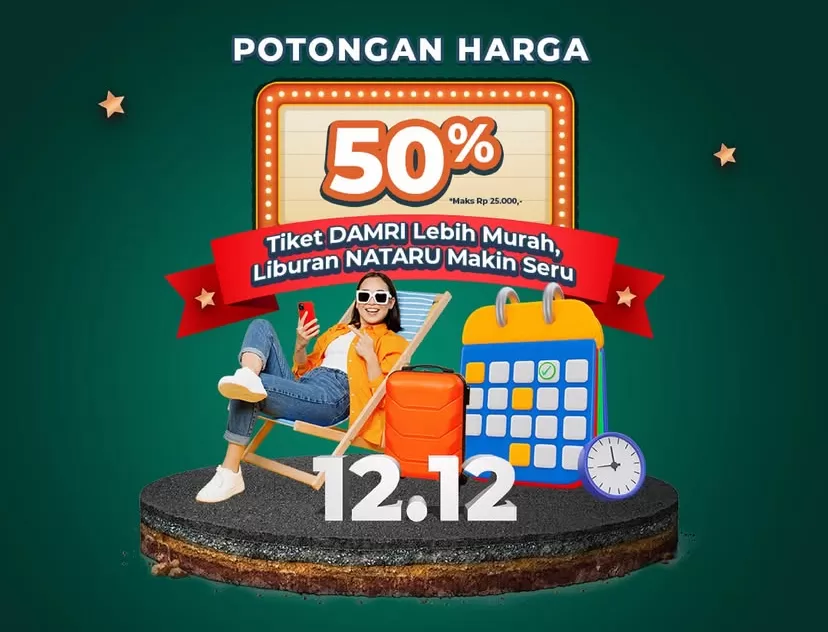 Promo 12.12 Damri: Diskon 50% untuk Perjalanan Rute AKAP, Siap-Siap Beli Tiket! - Pantau.com